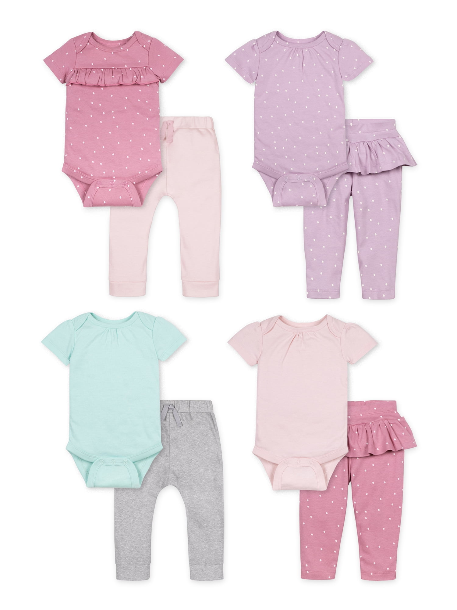 Little Star Organic Baby Girl 8 Pc Mix & Match Set, Size Newborn-24 ...