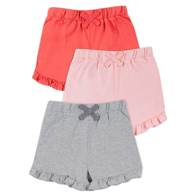 Little Star Organic Baby Girl Ruffle Shorts, 3-pack - Walmart.com