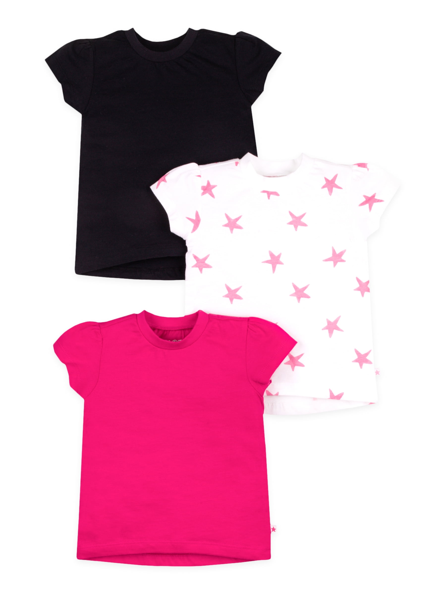 Little Star Organic Baby Girls & Toddler Girls Brights Short Sleeve T ...