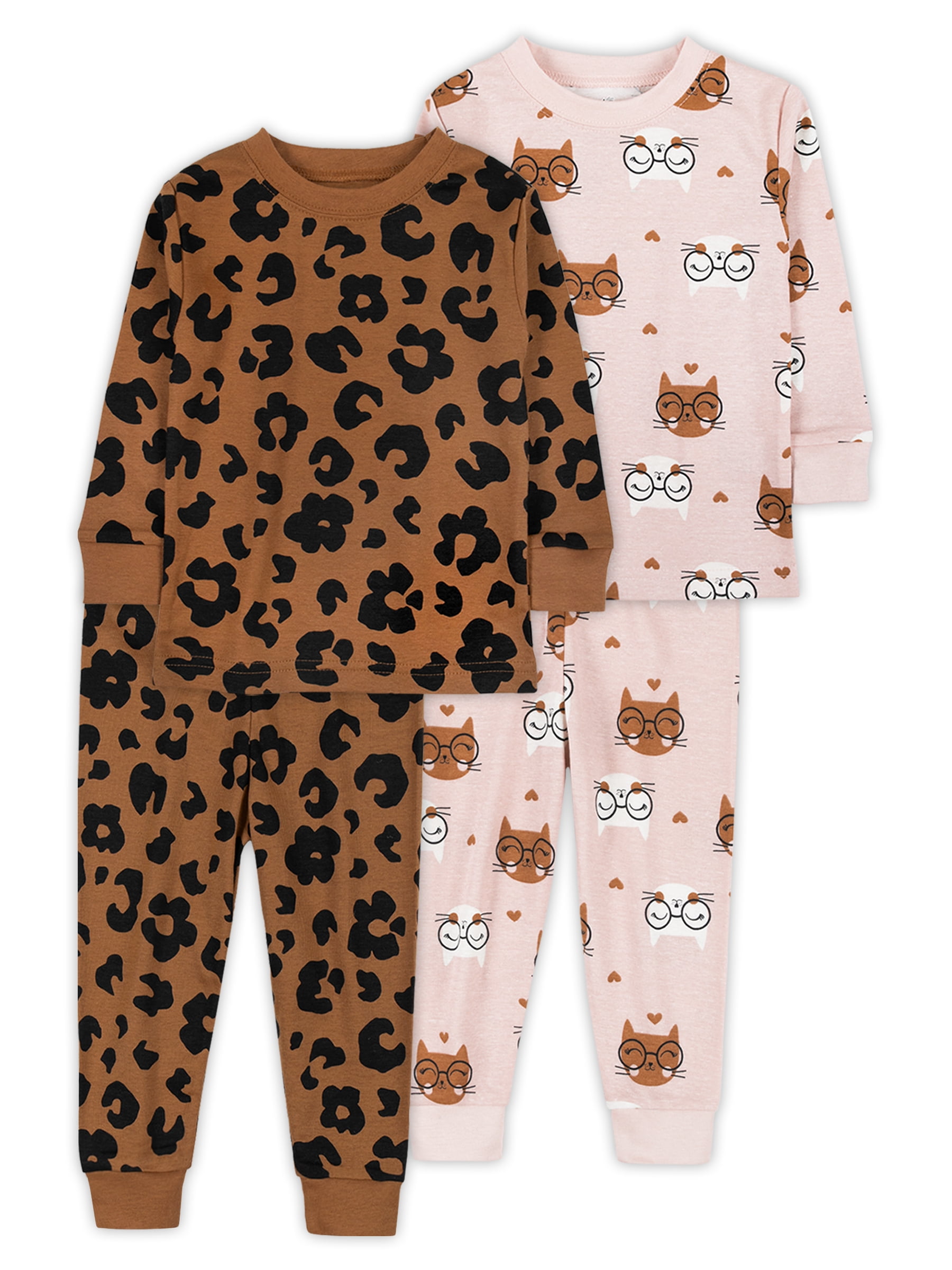 Little Star Organic Toddler Girl Pajama Set, 4-Piece, Sizes 12M-5T ...