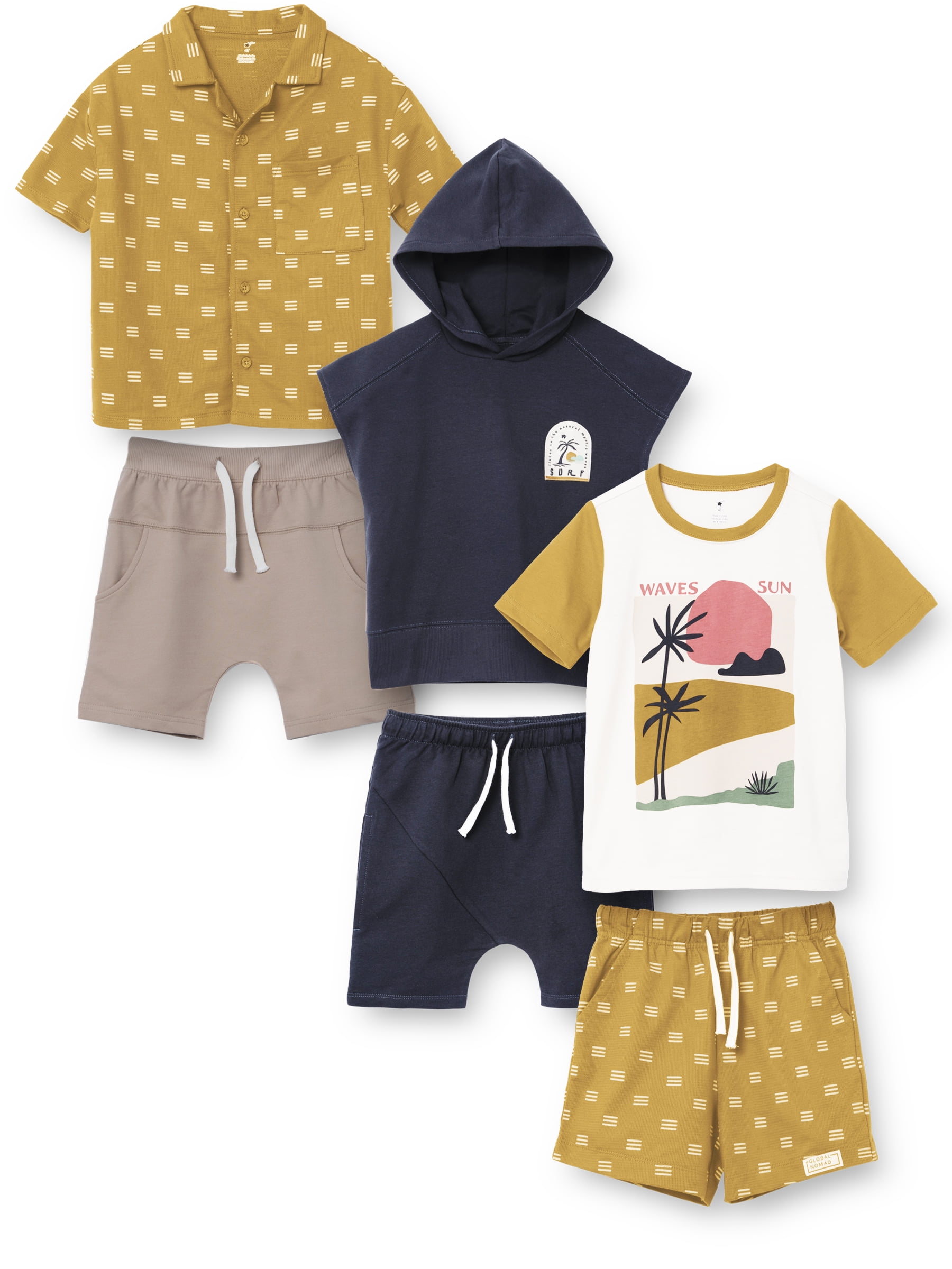 Little Star Organic Boys 6Pc Mix & Match Bundle Set, Sizes 6-10 ...