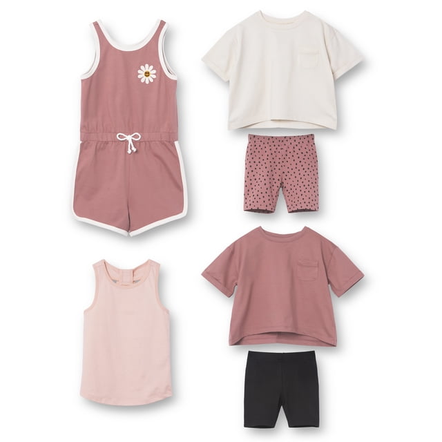 Little Star Organic Girls’ Mix and Match Bundle Set, 6-Piece, Sizes 6 ...