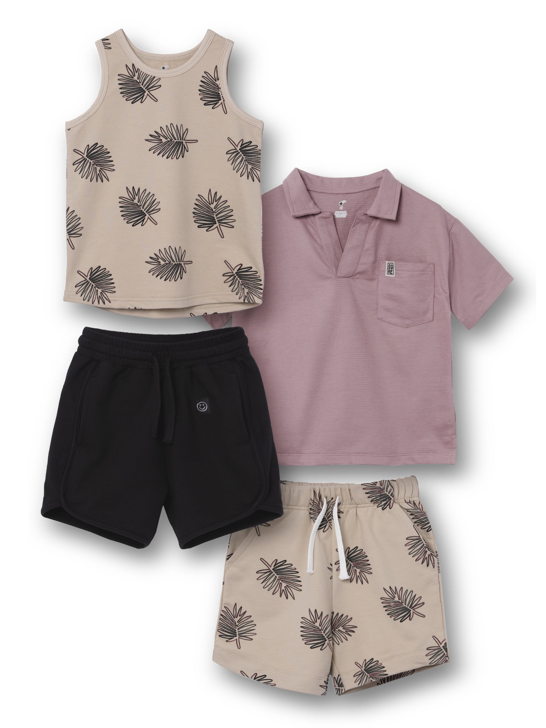 Little Star Organic Toddler Boys 4Pc Mix & Match Bundle Set, Sizes 12M ...