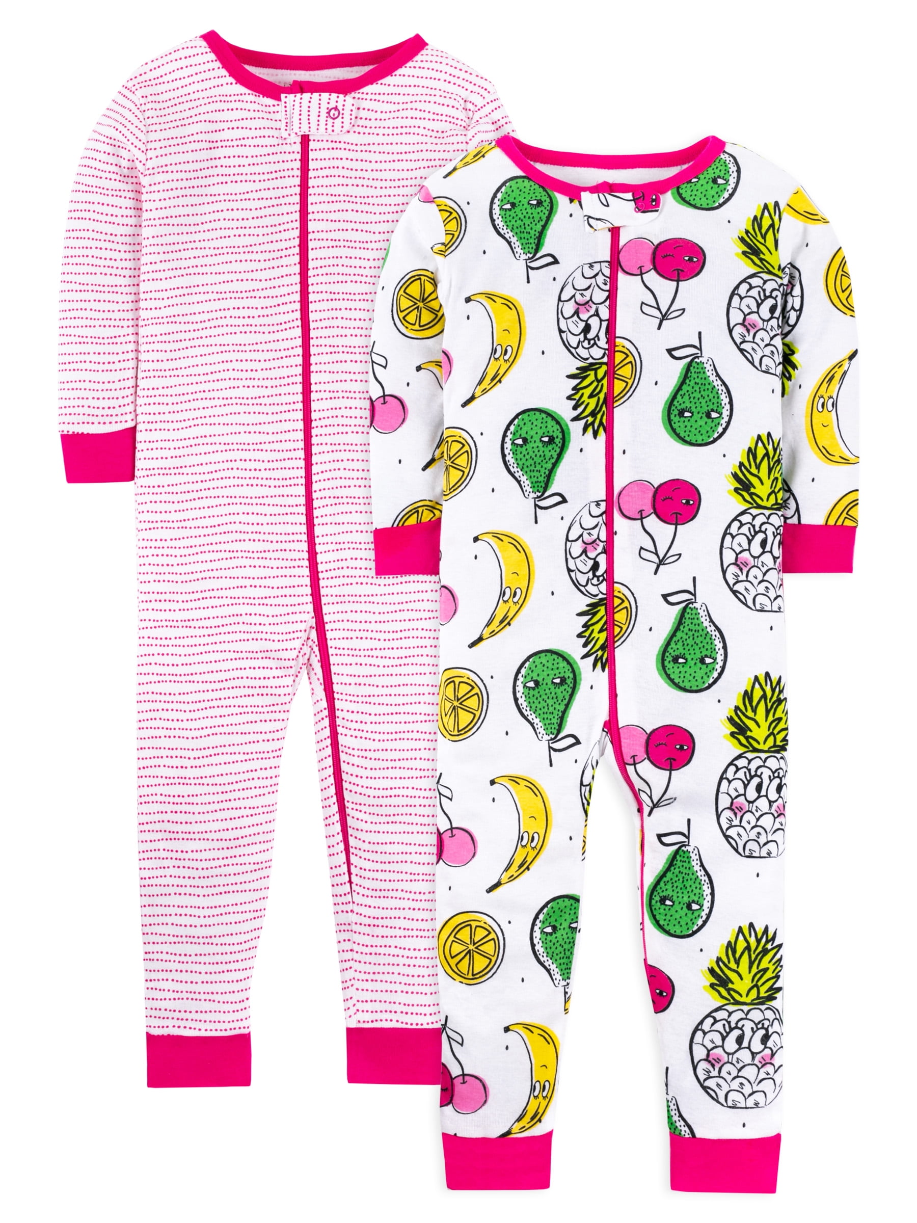 Little Star Organic Toddler Girl 2Pk Footless Stretchie Pajamas, Size ...