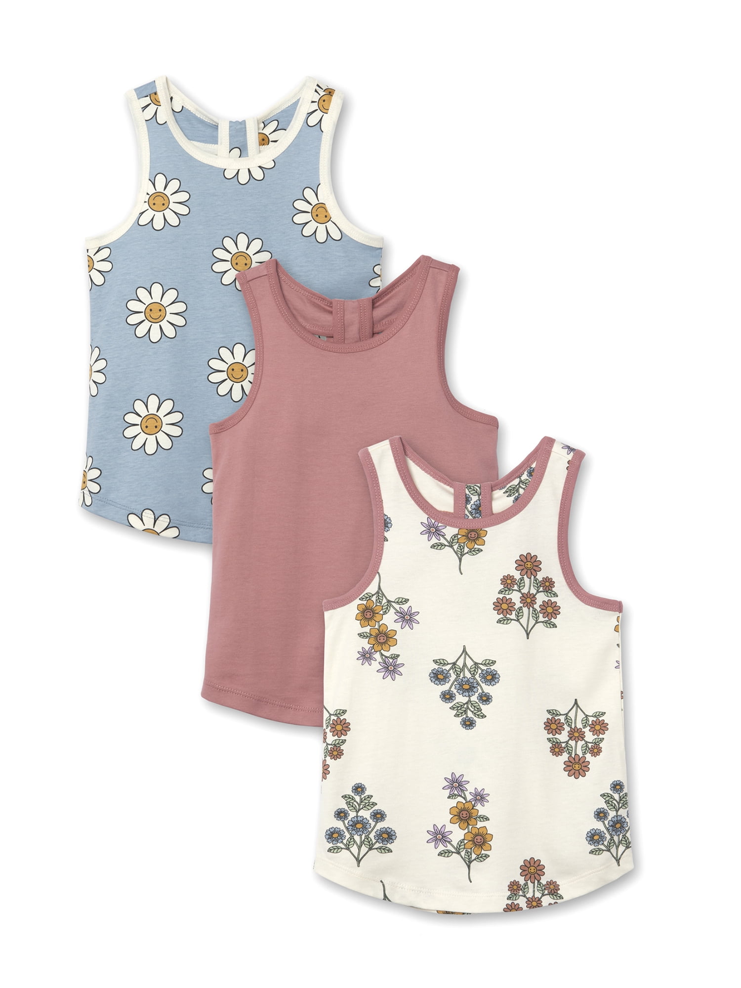 Little Star Organic Toddler Girl 3Pk Tank Tops, 12M-5T - Walmart.com