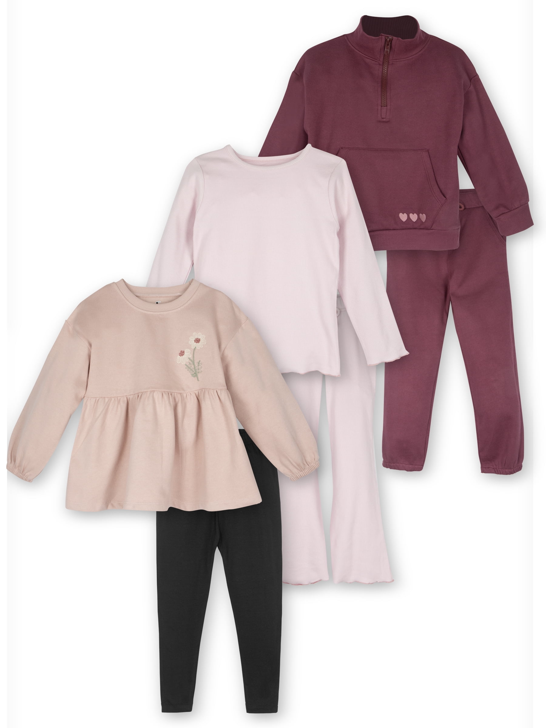 Little Star Organic Toddler Girl 6 Pc Mix & Match Bundle Set, 12M-5T ...