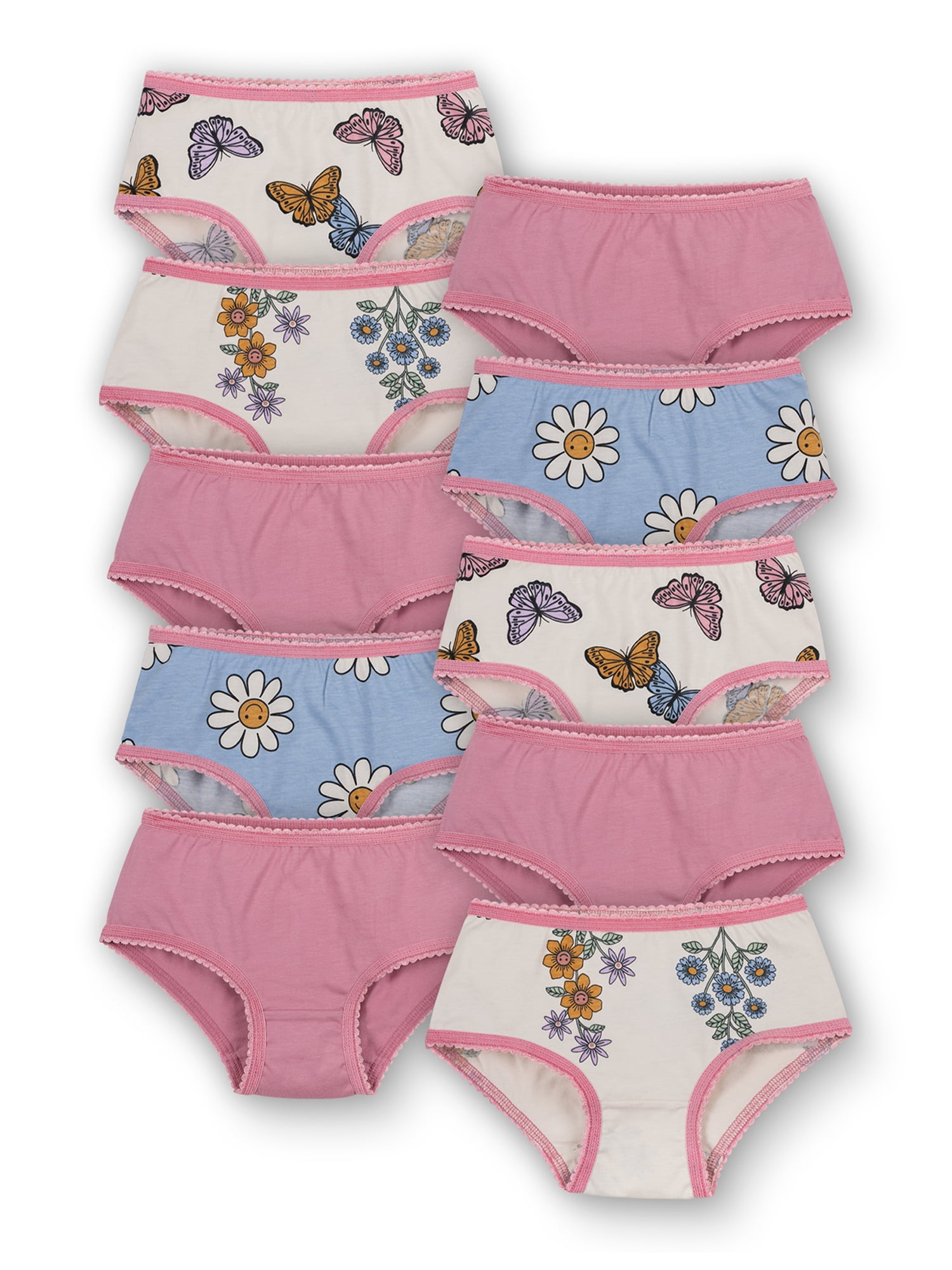 Little Star Organic Toddler Girl Cotton Panties, 10-Pack, Sizes 2T-5T ...