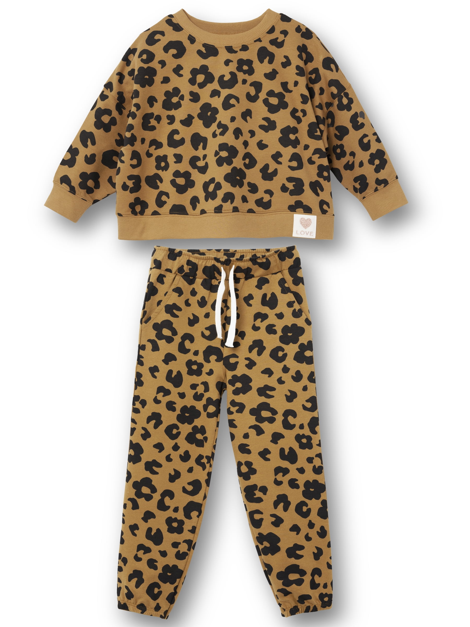 Little Star Organic Toddler Girl Sweatshirt and Jogger Pants Set, 2 ...