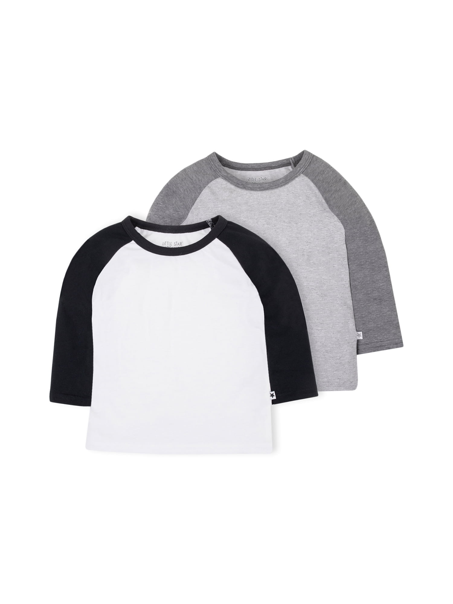 Little Star Baby T-Shirt Set, 2 Pk Long Sleeve Raglan Tees, Size 9 ...