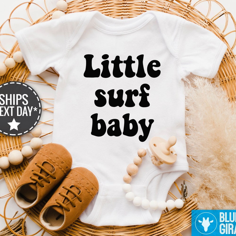 Little Surf Baby Onesie, Surfing Baby Clothes, Cute Future Surfer Baby ...