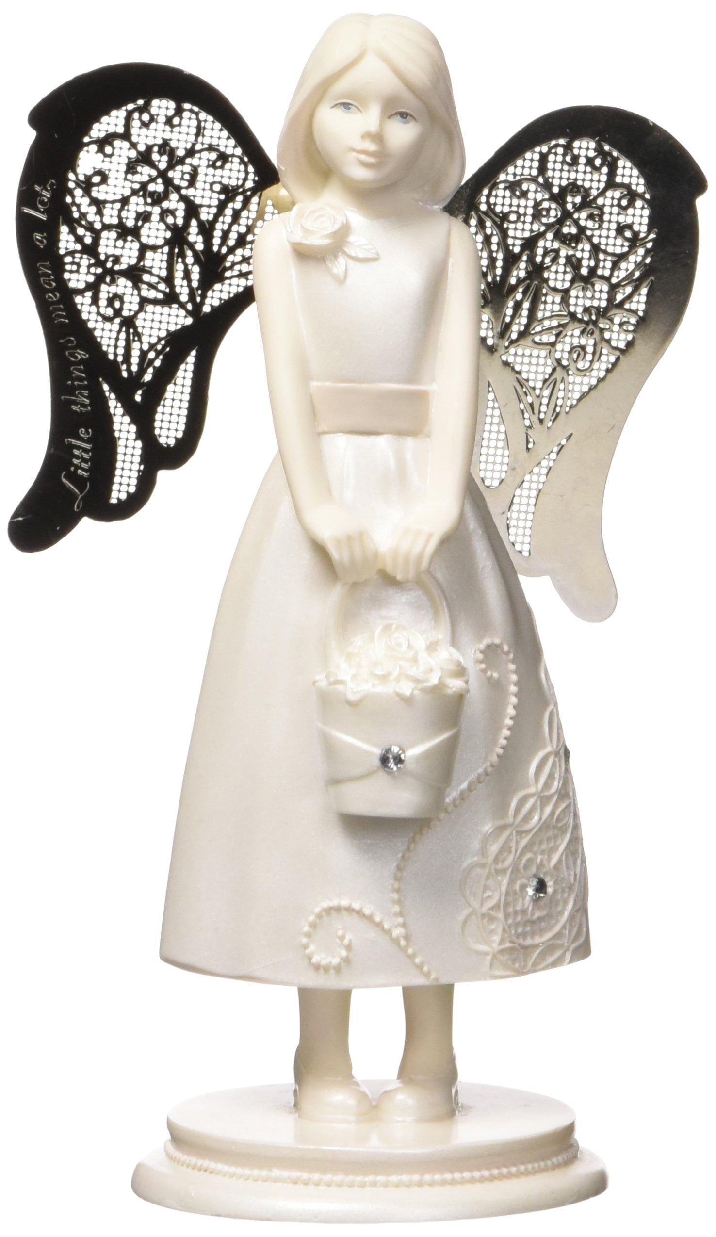 Little Things Mean A Lot Flower Girl Angel Figurine, 4-1/4-Inch Tall ...
