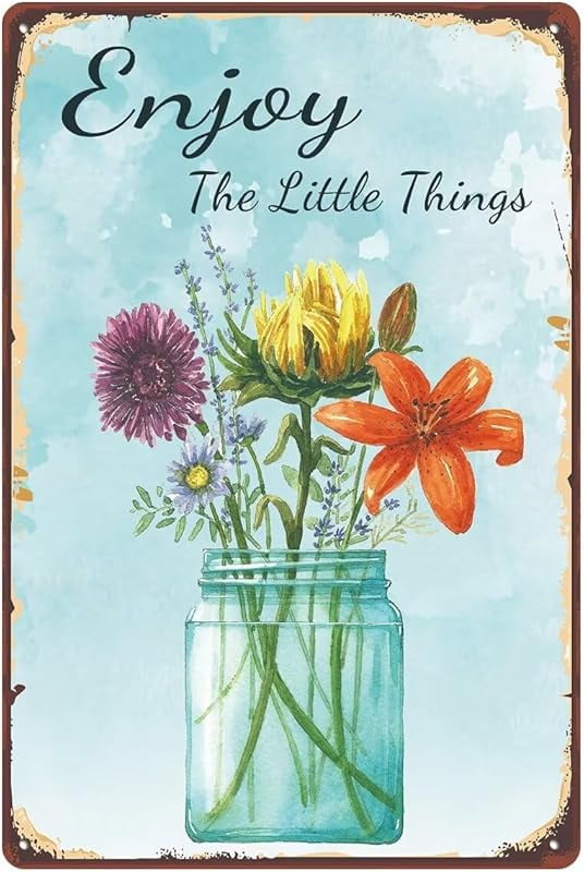 The Little Things Sign - Metal Tin Sign Garden Signs For Outside Porch ...