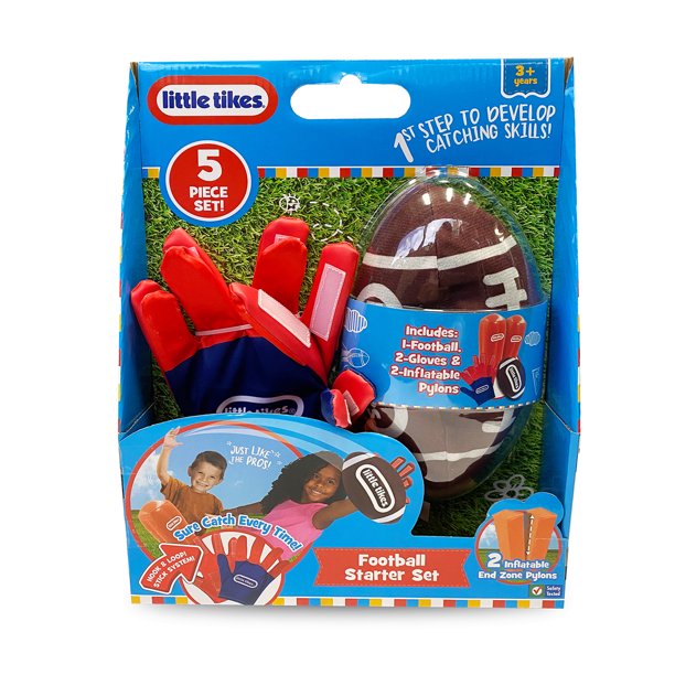 Little Tike Football Starter Set, 5pc, Inflatable Pylons, Spongy ...