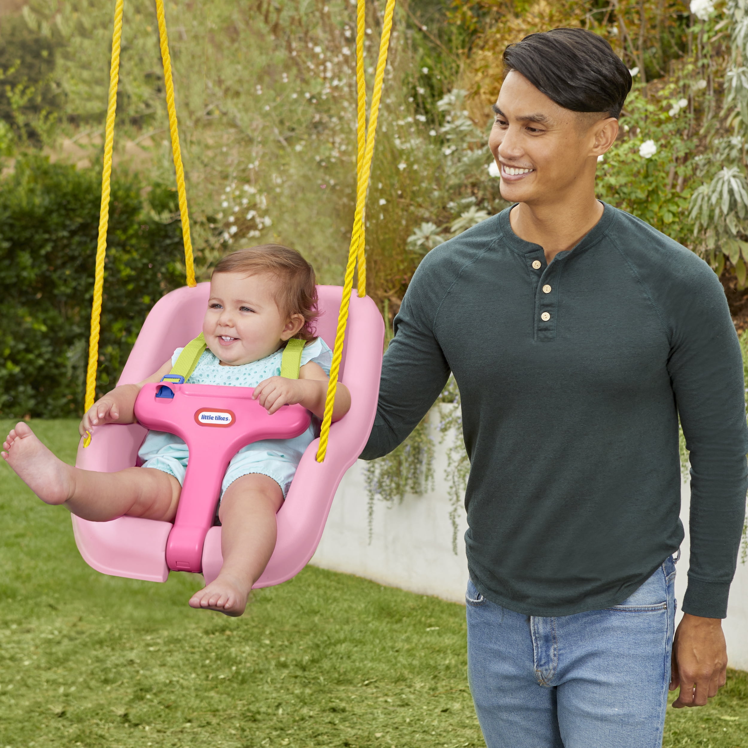 Little Tikes 2-in-1 Pink Snug 'N Secure Swing - Walmart.com