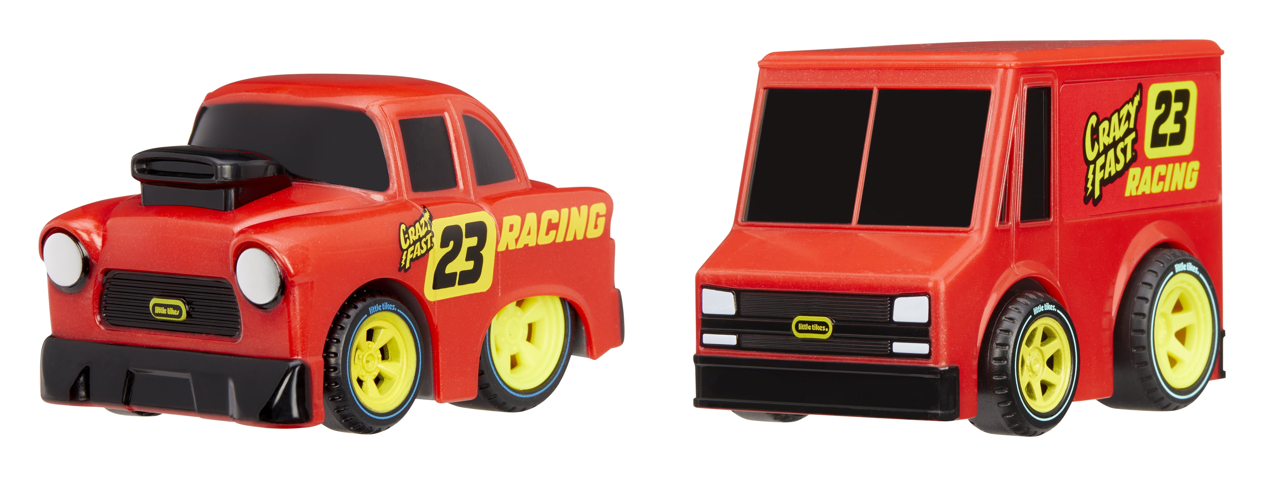 Little Tikes Crazy Fast Cars 2-Pack Race Chasers, Race Car Themed ...