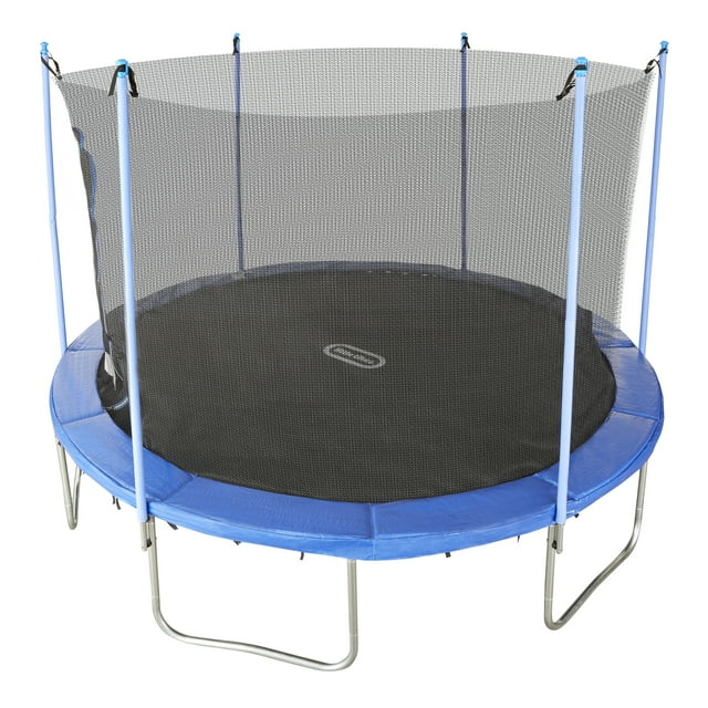 Little Tikes Mega 12' Blue Trampoline w/ Enclosure & Safety Net, Built ...