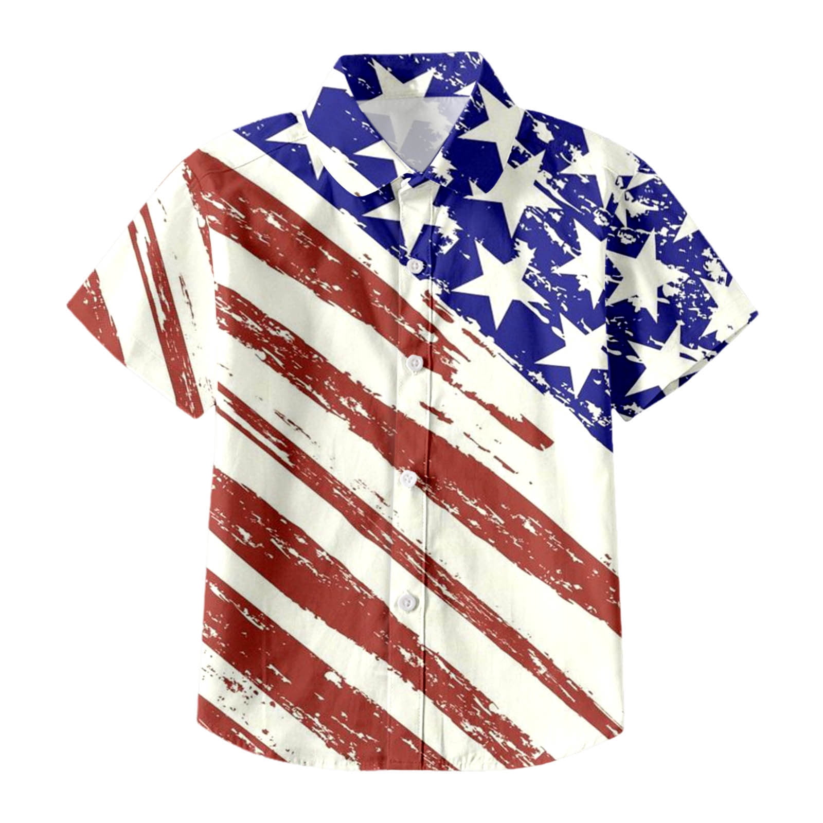 Little Toddler Boys Button Down Shirts Independence Day Short Sleeve ...