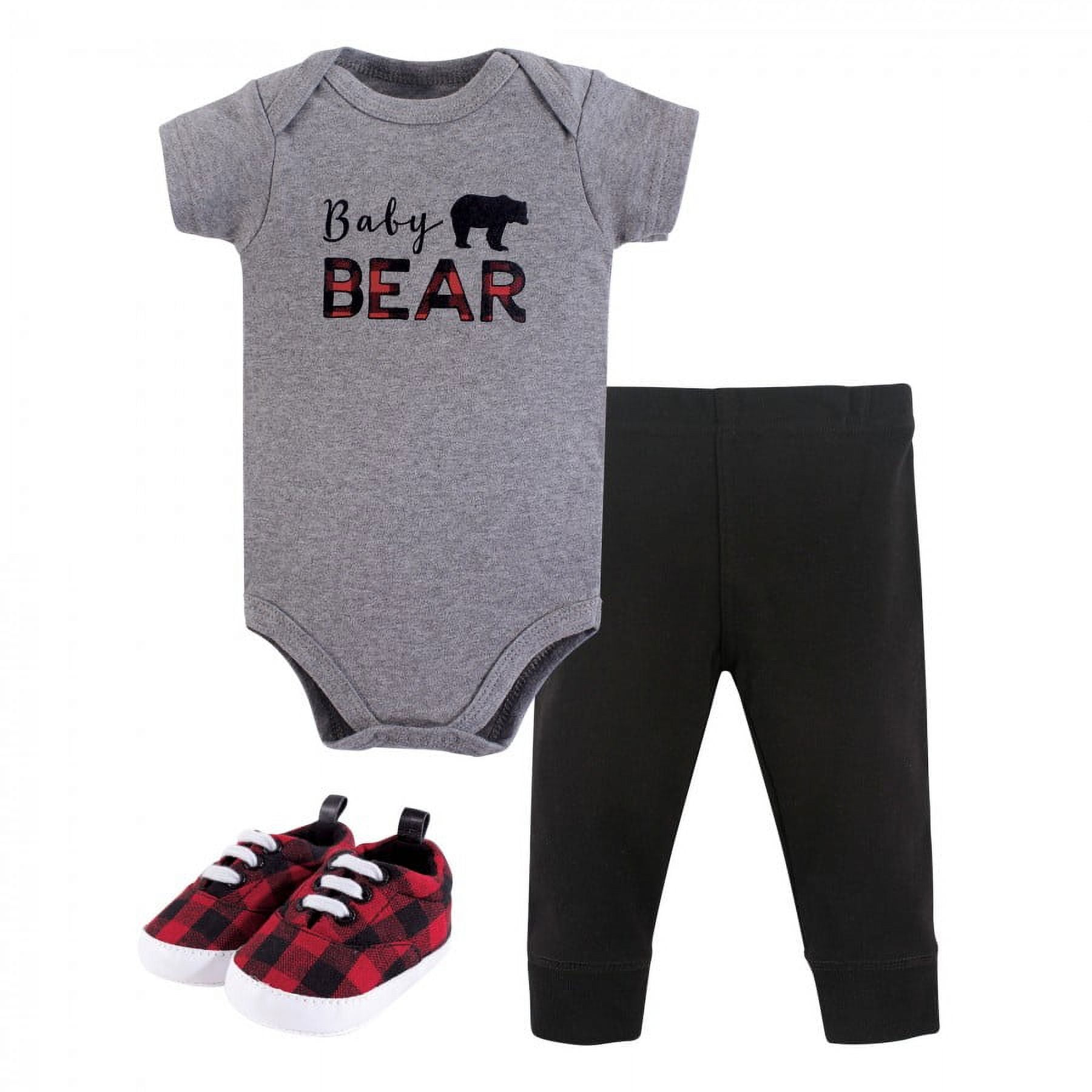 Little Treasure Baby Bodysuit Bear Short-Sleeve, Pant & Shoe 3 Pieces ...