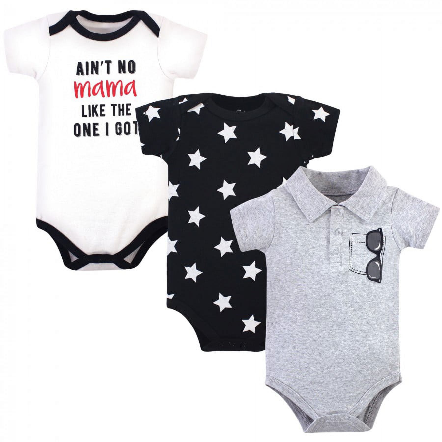 Little Treasure Baby Boy Cotton Bodysuits 3pk, My Mama, 6-9 Months ...