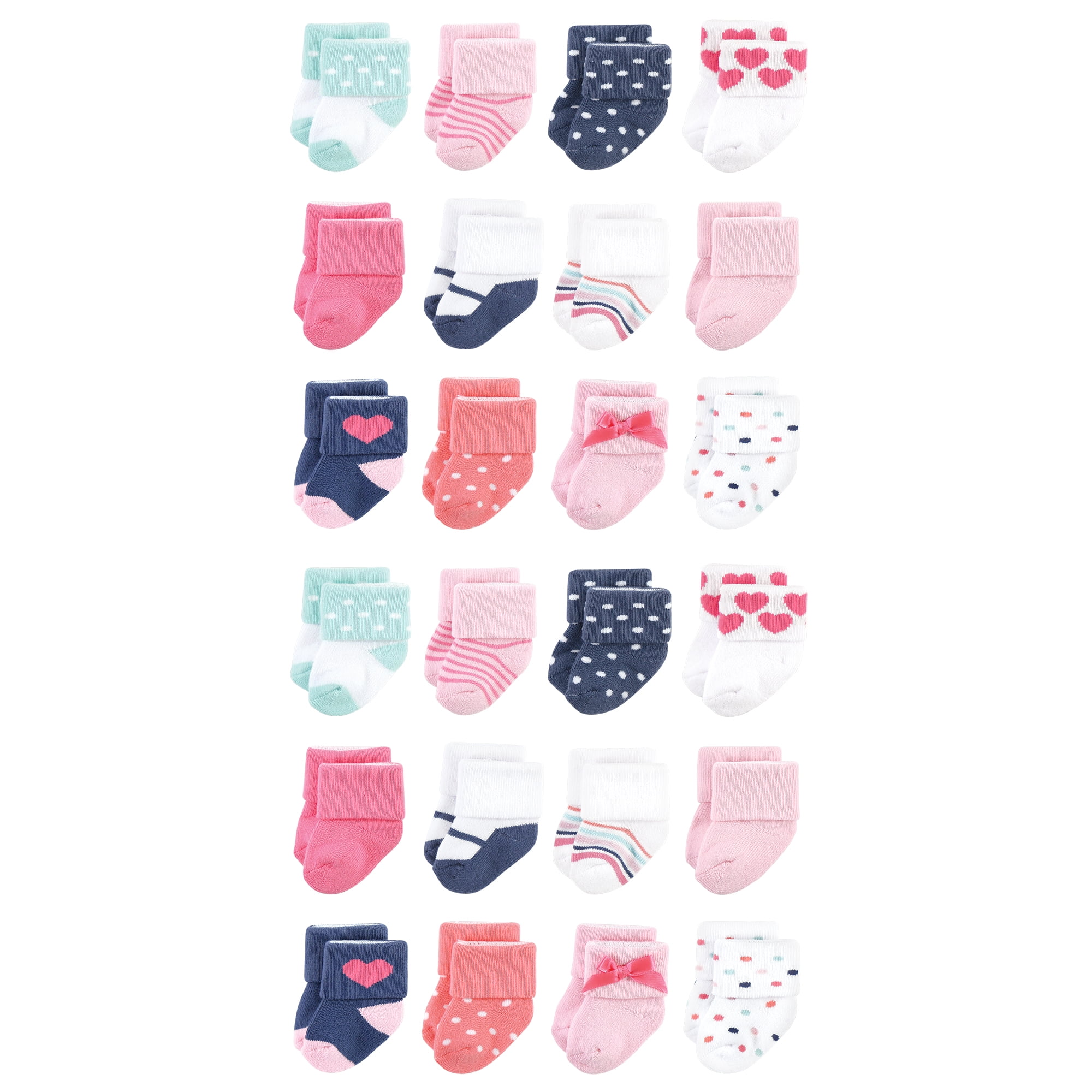 Little Treasure Baby Cotton Rich Terry Socks 24-Pack, Confetti, 6-12 ...