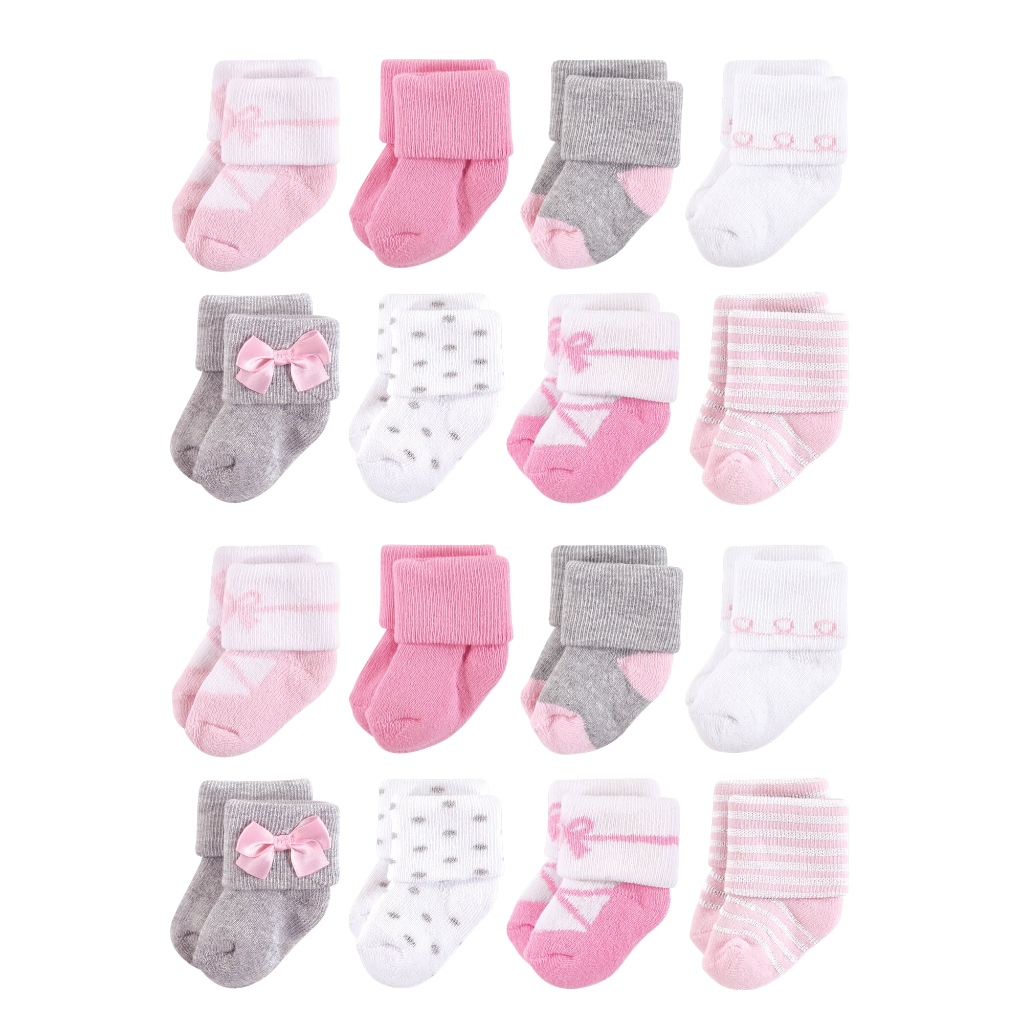Little Treasure Cotton Rich Terry Socks 16-Pack - Ballerina - Walmart.com