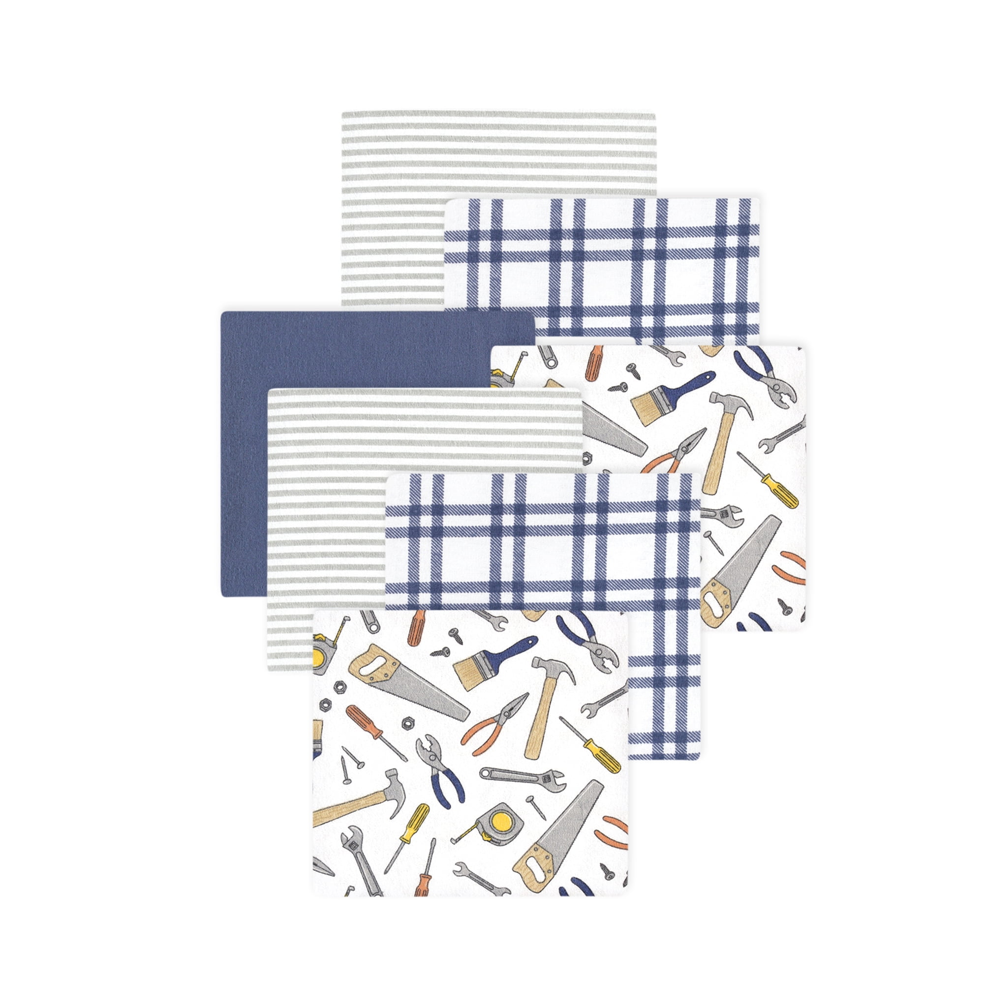 Little Treasure Hudson Baby Boys Cotton Poly Flannel Receiving Blankets ...