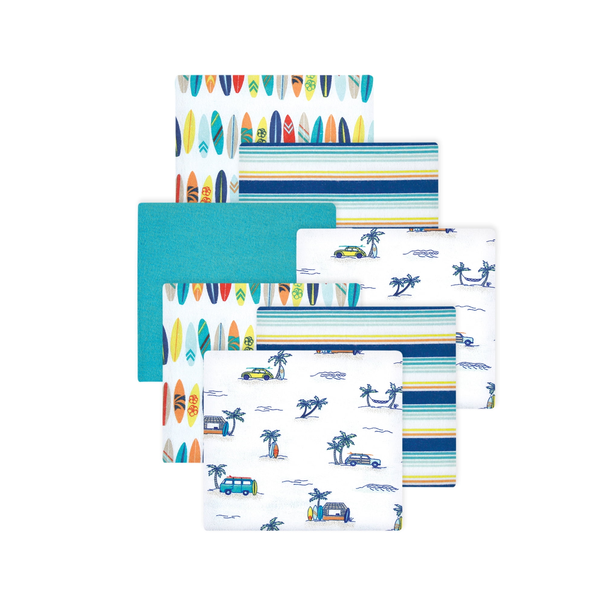 Little Treasure Hudson Baby Boys Cotton Poly Flannel Receiving Blankets ...