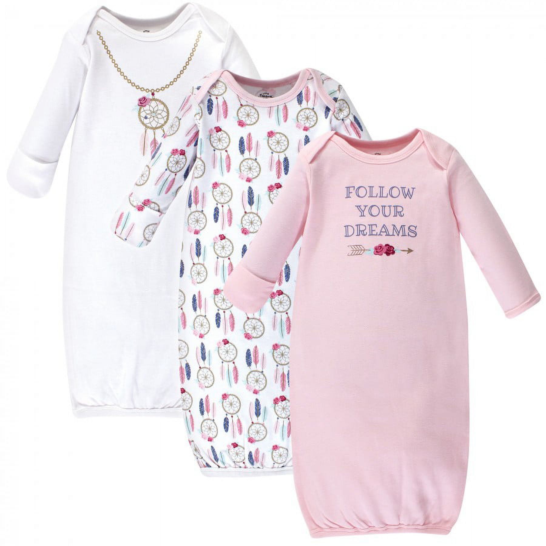Little Treasure Infant Girl Cotton Gowns, Dream Catcher, Preemie ...