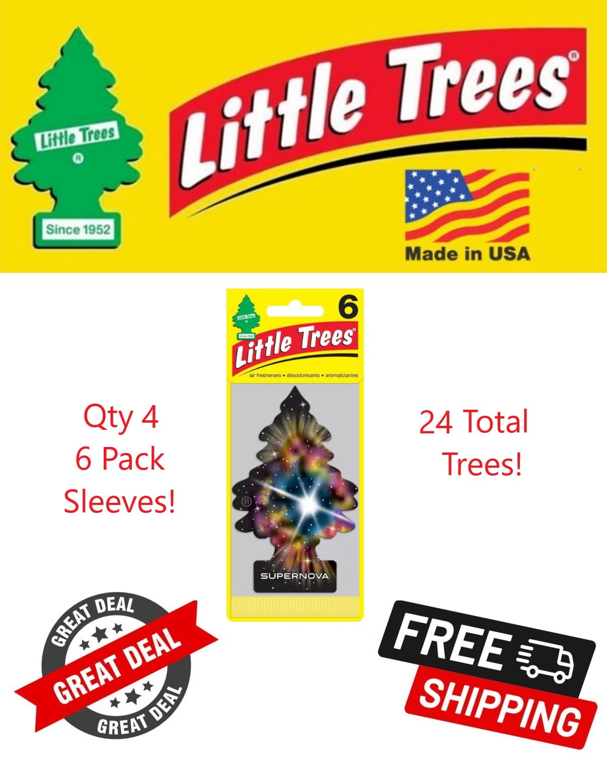 Little Trees 67303 Supernova Hanging Air Freshener for Car & Home 24 ...