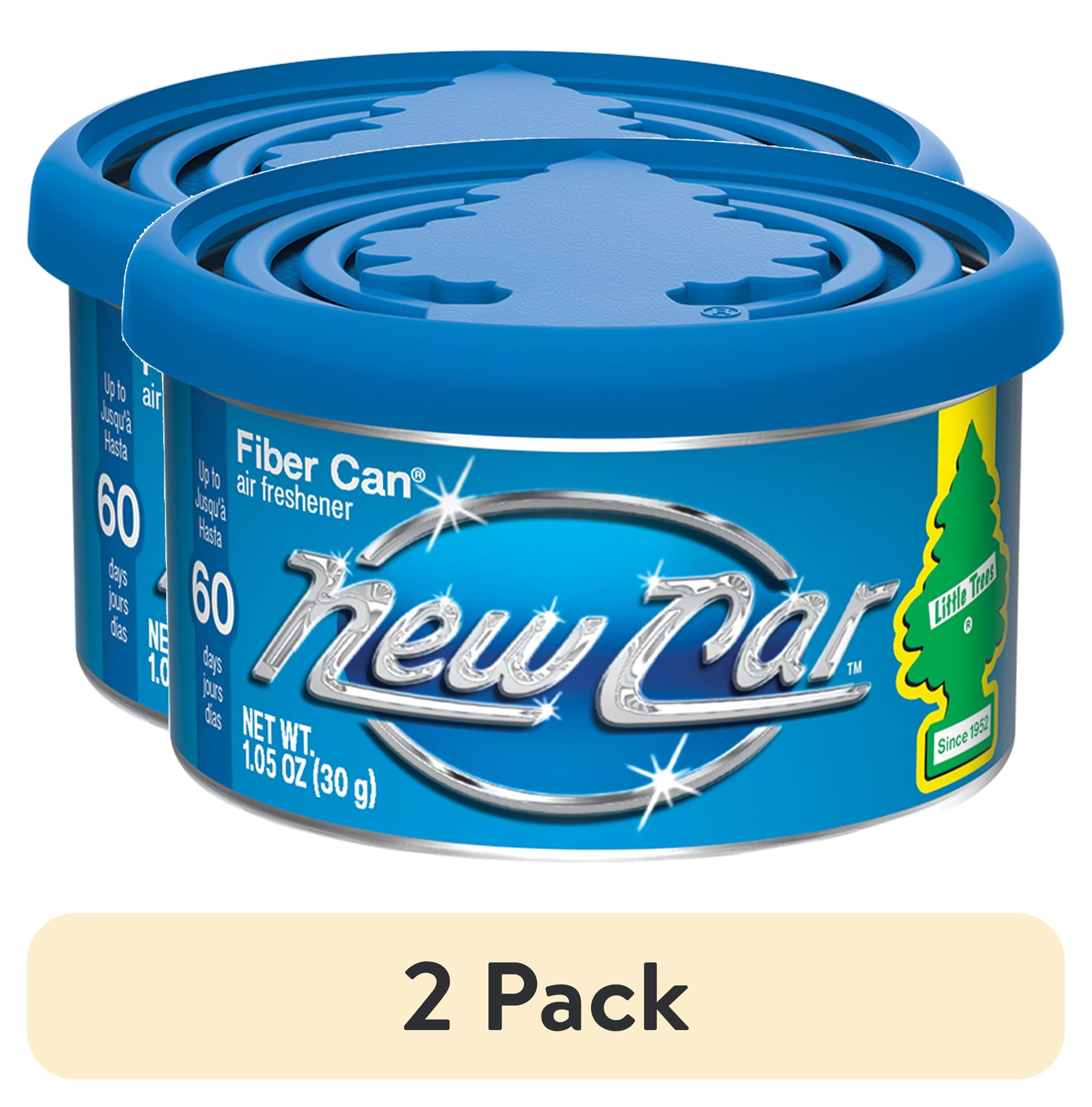 (2 pack) Little Trees Auto Air Freshener, Fiber Can, New Car Scent 1.05 ...