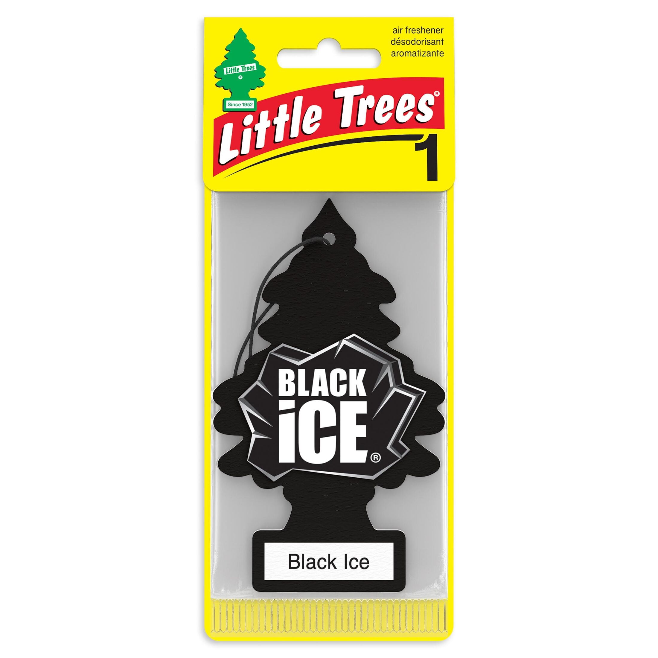 LITTLE TREES Black Ice Car Air Freshener 1 Pack with Pine Citrus Woods ...