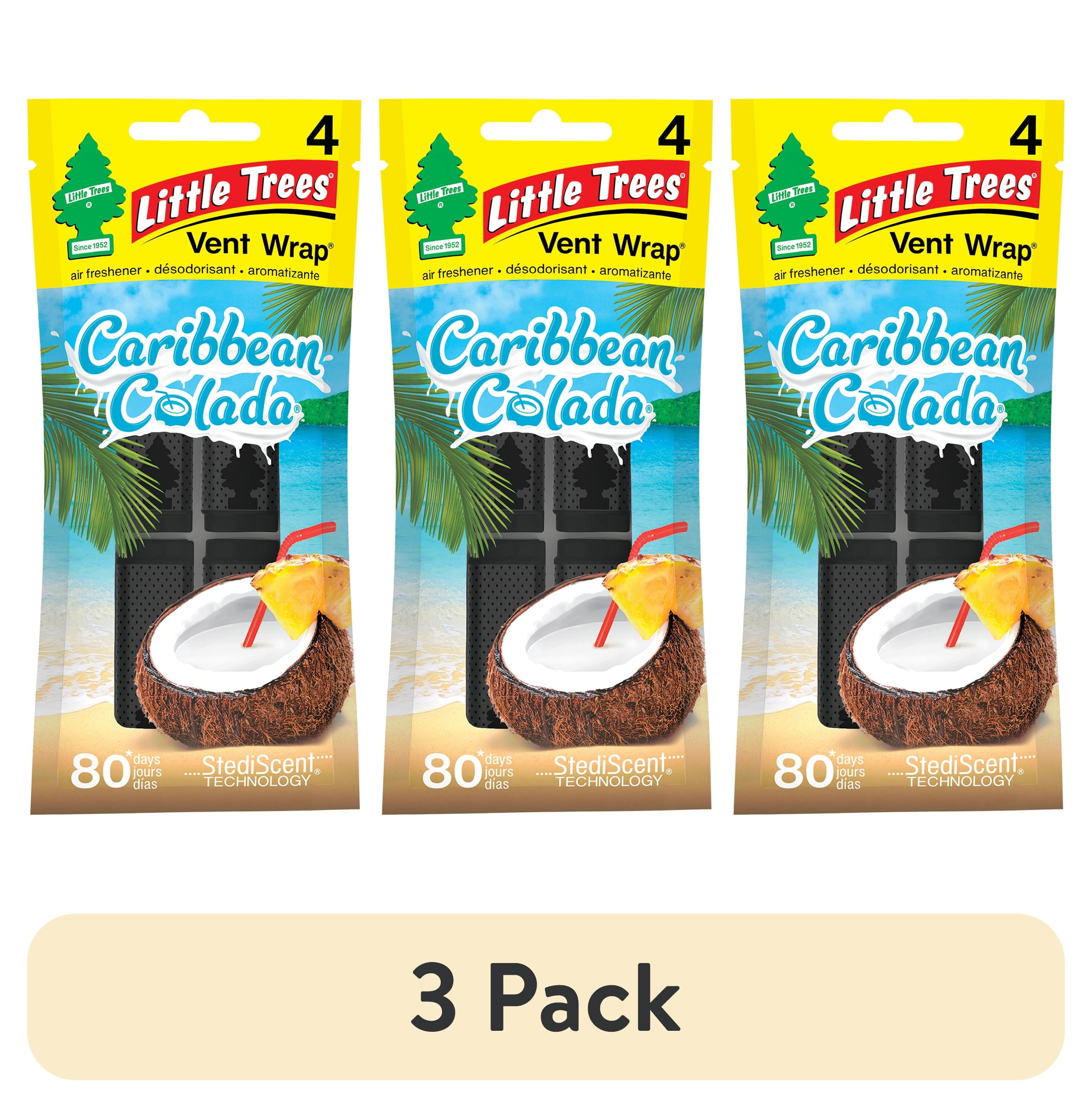 (3 pack) Little Trees Air Freshener Vent Wrap Caribbean Colada 4-Pack ...
