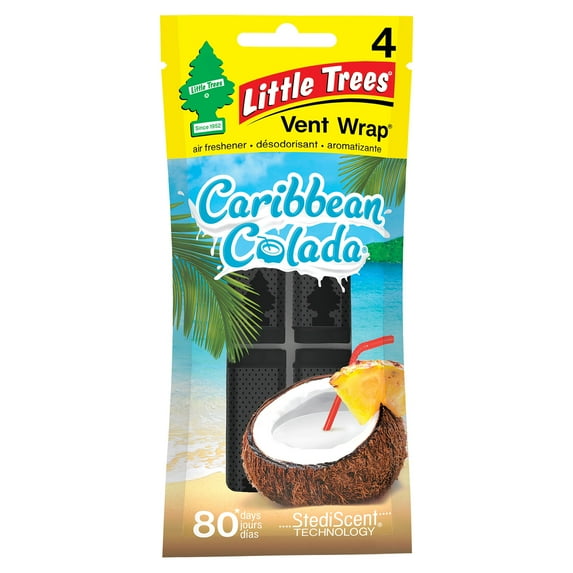 LITTLE TREES Caribbean Colada Vent Wrap 4-Pack Car Air Freshener ...