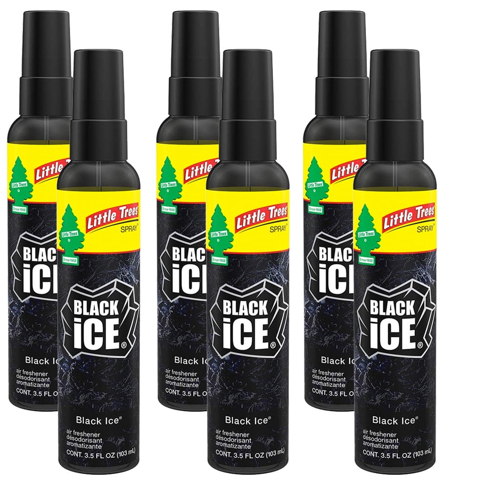 Little Trees Black Ice Spray Car Air Freshener, 3.5 FL OZ, 6-Pack ...