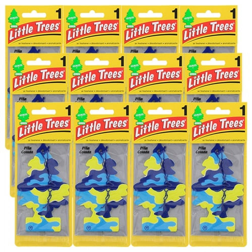 Little Trees Car Air Freshener, Pina Colada Scent, Odor Eliminator, 12 ...
