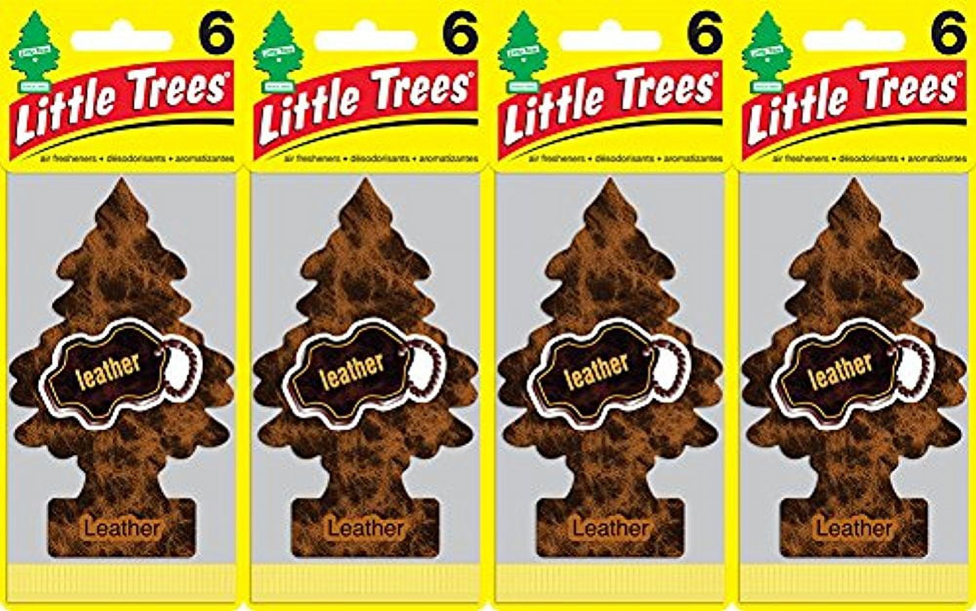 Little Trees Leather Air Freshener, Long Lasting Scent, 6-Packs (4 ...