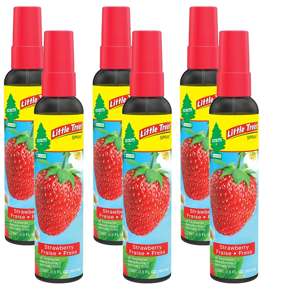 Little Trees Spray Car Air Freshener 6-PACK (Strawberry) - Walmart.com