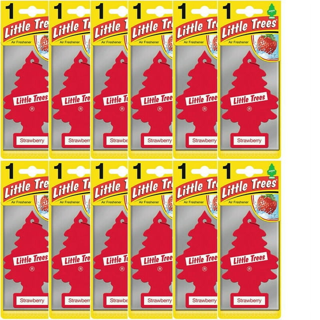 Little Trees Strawberry Scent Car and Home Air Fresheners, 12 Count ...