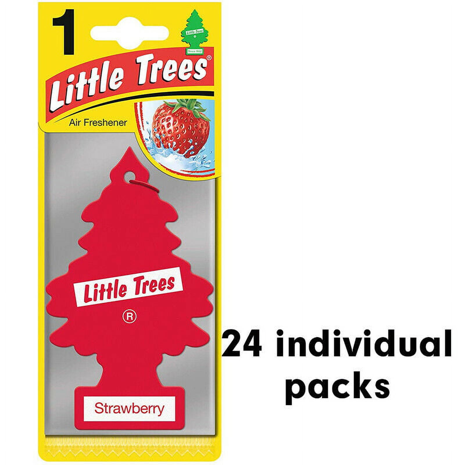 Little Trees Strawberry Scent Car and Home Air Fresheners, 24 Count ...