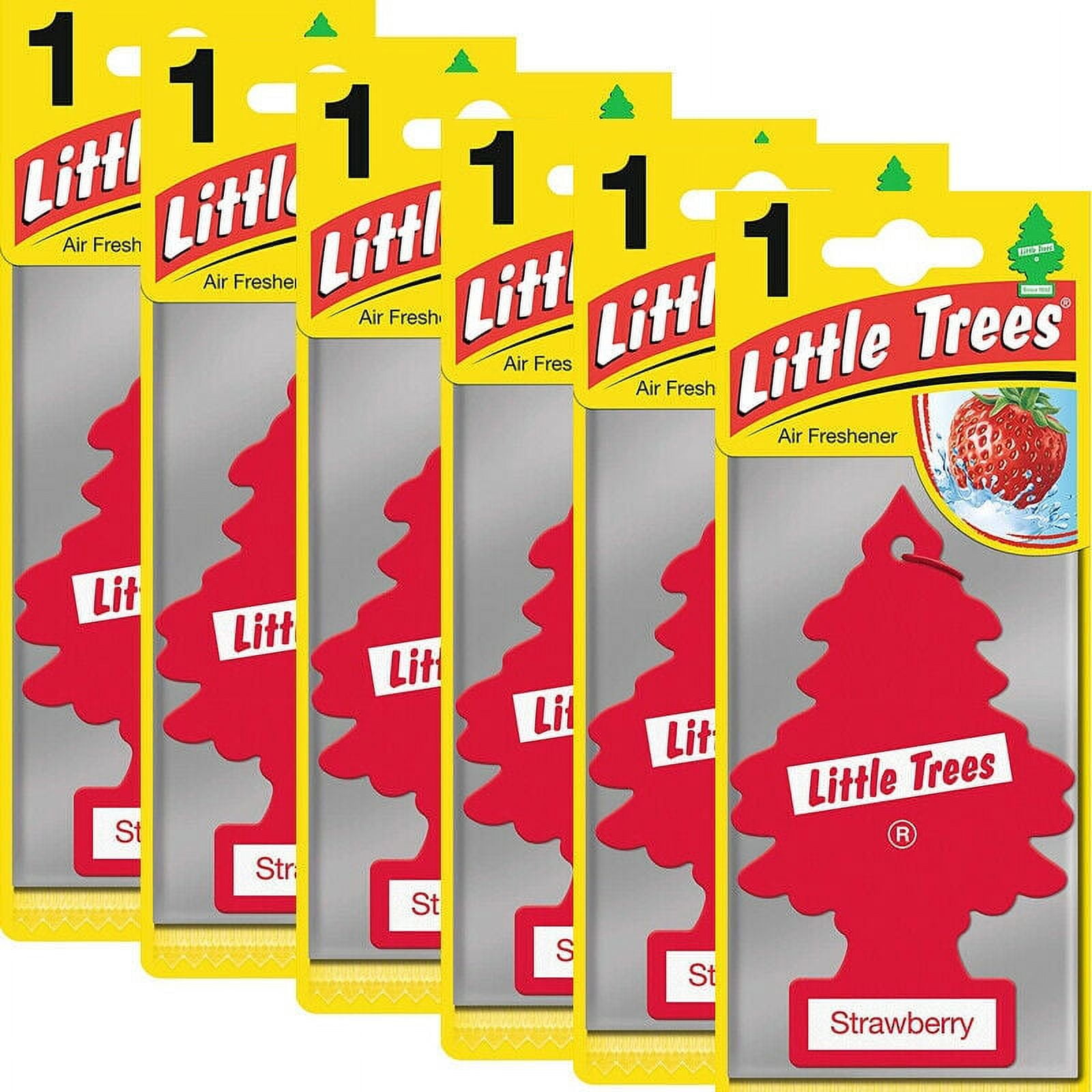 Little Trees Strawberry Scent Car and Home Air Fresheners, 6 Count ...