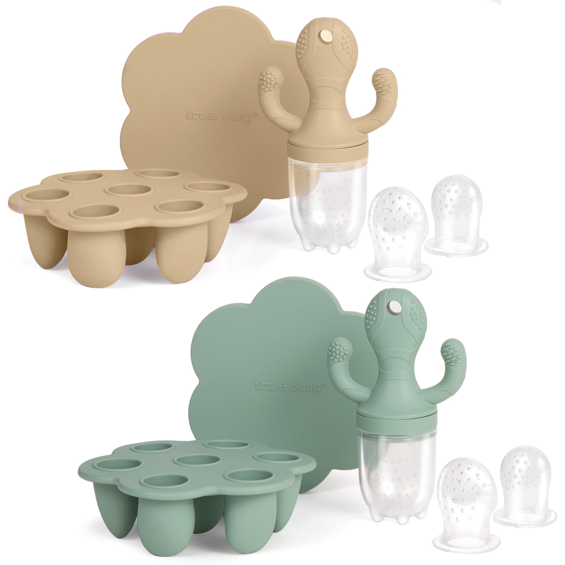 Little Twig Silicone Baby Feeder & Teether Set, Sage Oak - Infant Food ...