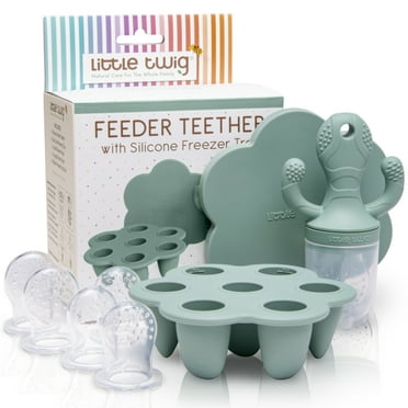 Baby Food Feeder Pacifier Silicone Breastmilk Storage Tray Self Feeding ...