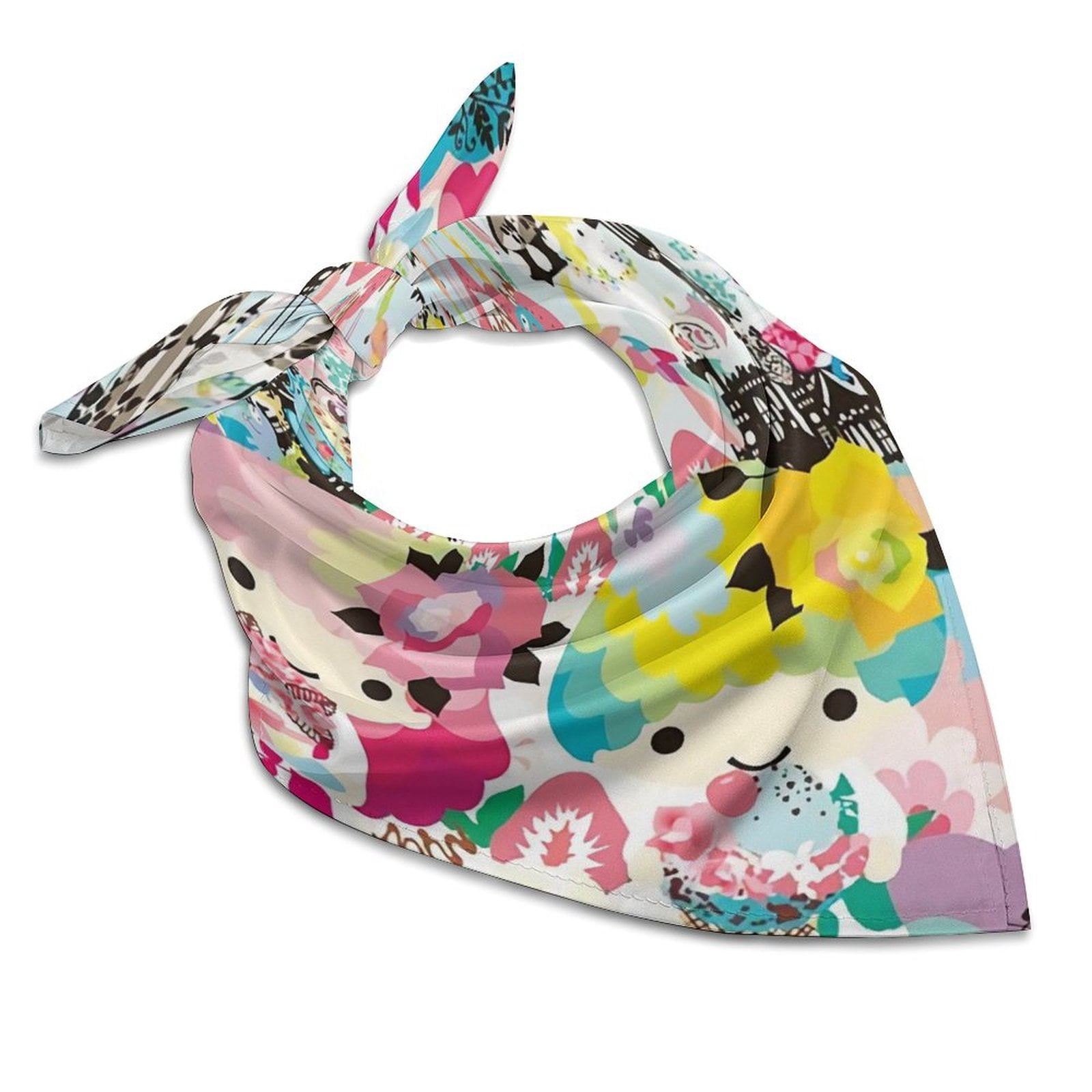 Little Twin Stars 548 Square Satin Head Scarf Hair Scarves Silk-like ...