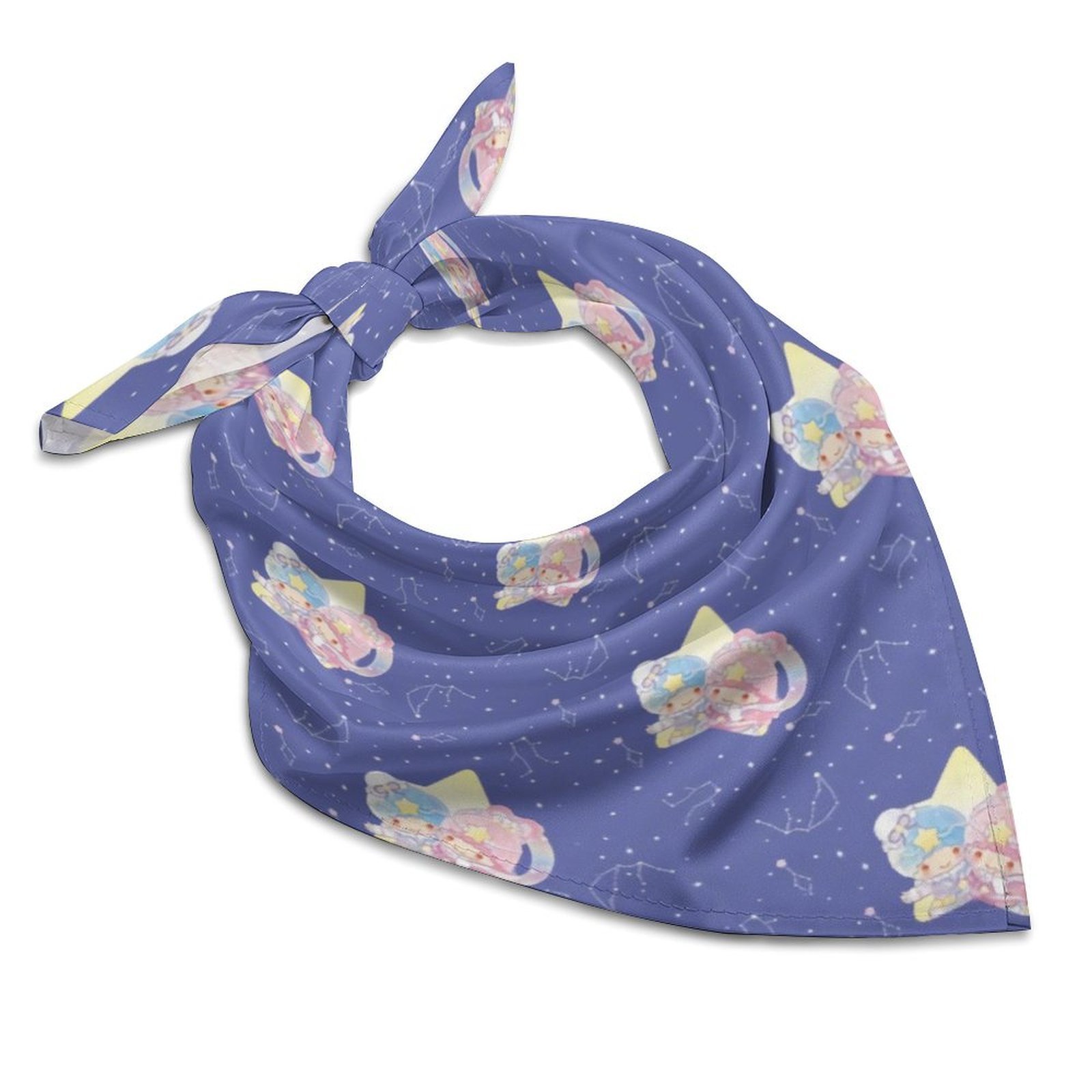 Little Twin Stars 65 Square Satin Head Scarf Hair Scarves Silk-like ...