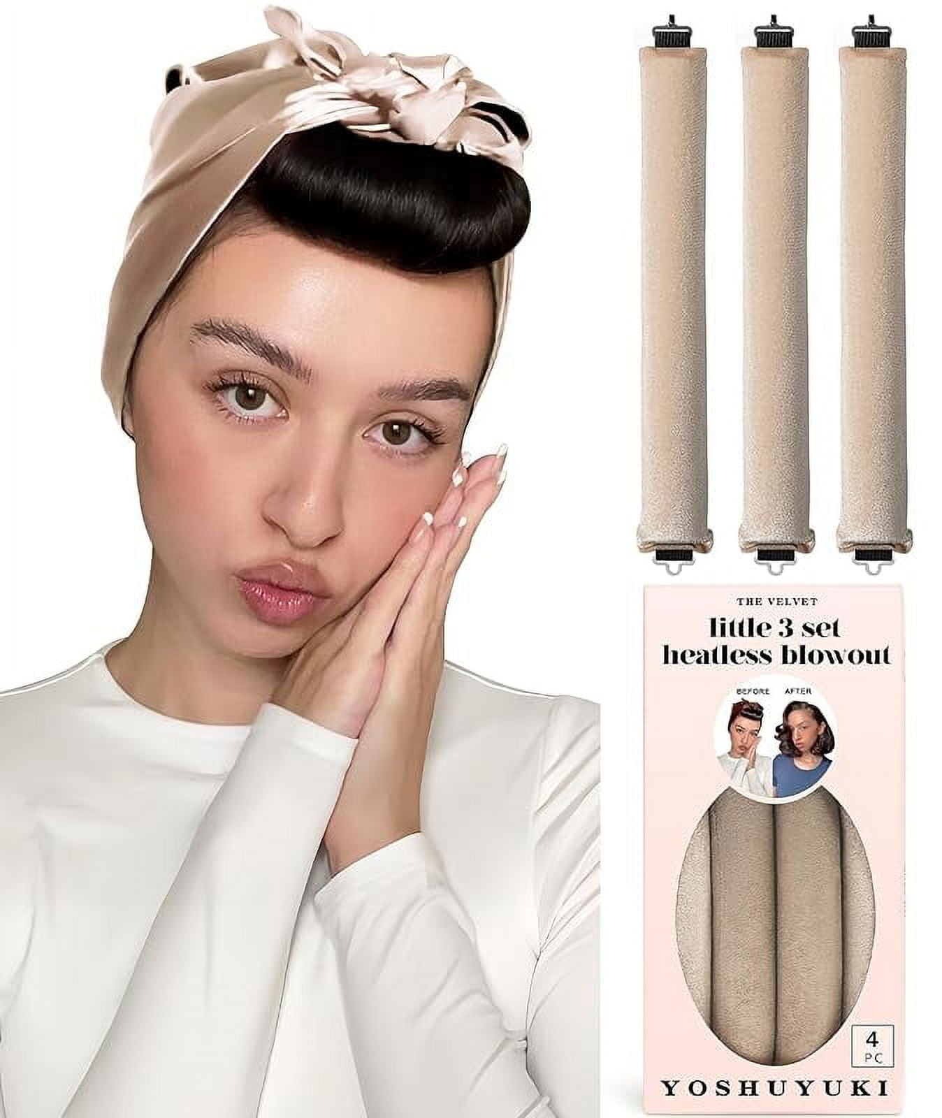 Little Velvet Overnight Blowout 3 Rods Heatless Hair Curler to Sleep in ...