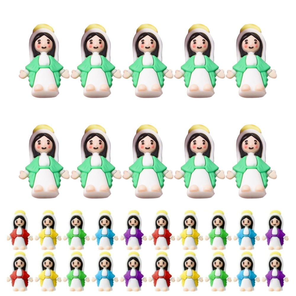 Little Virgin Mary Dolls Set of 10 for DIY Projects - PVC Figurines for ...