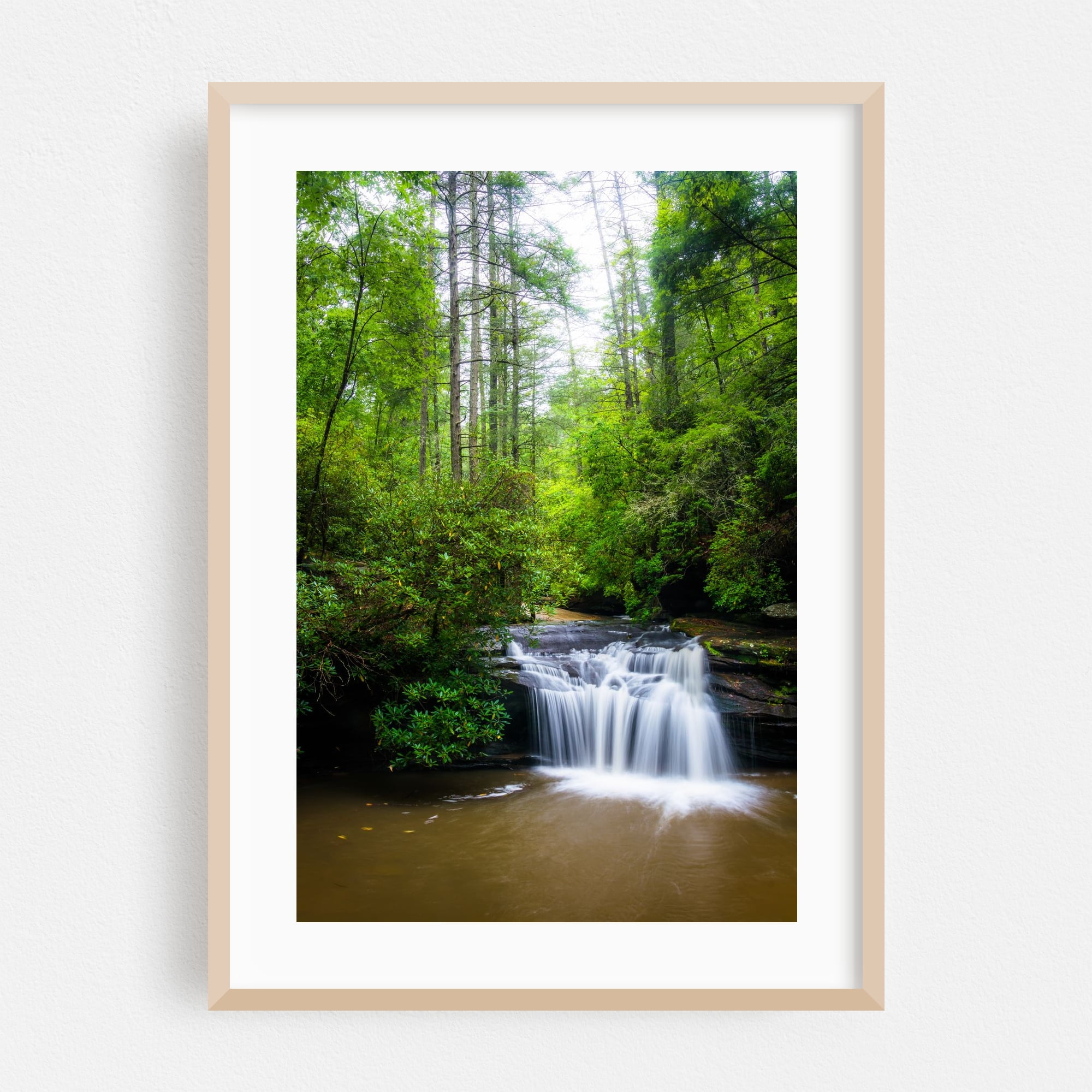 Little Waterfalls 03 - South Carolina Photography Oak Framed Wall Art ...