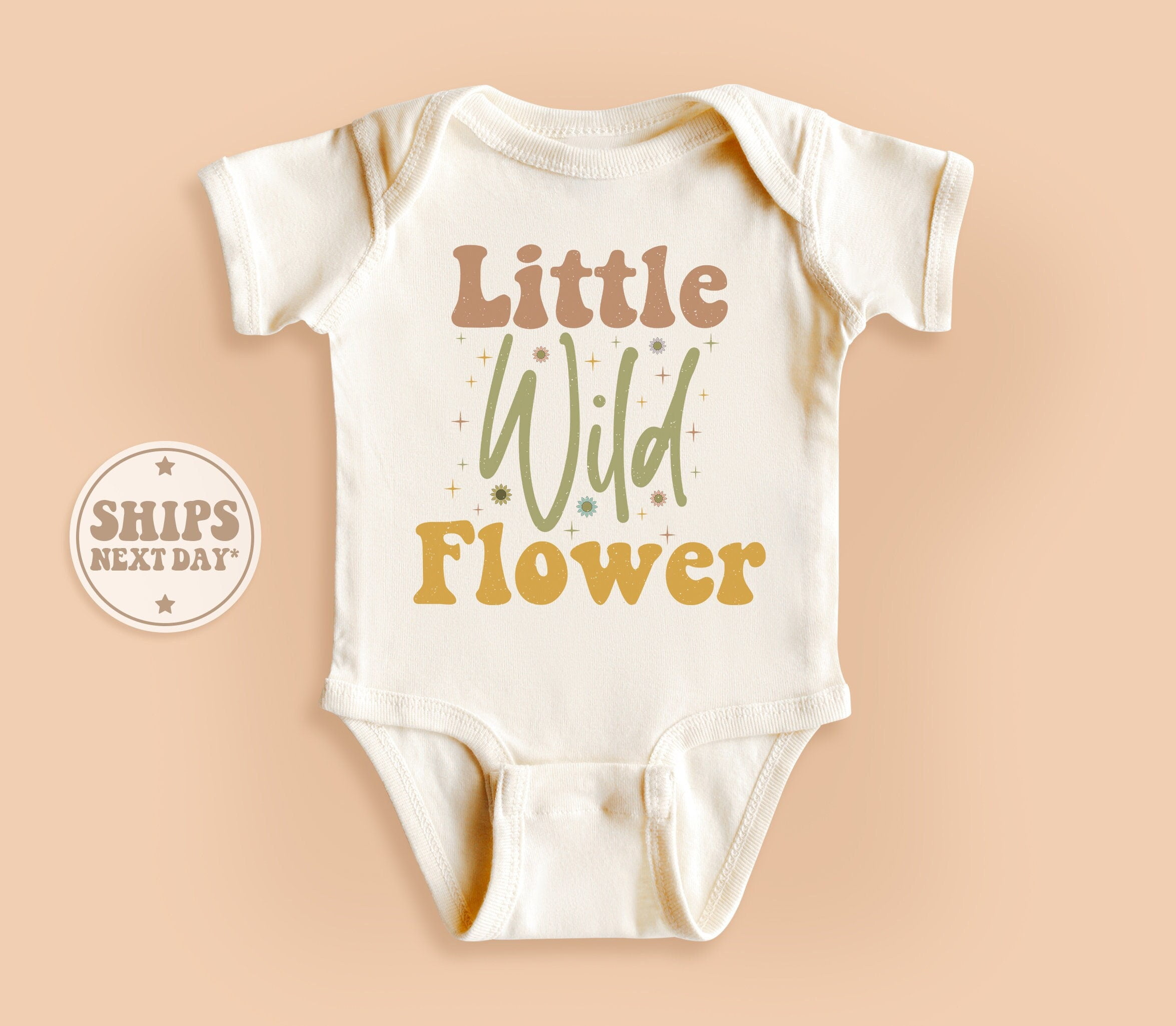 Little Wild Flower Baby Onesie, Wild Flower Baby Bodysuit, Vintage ...