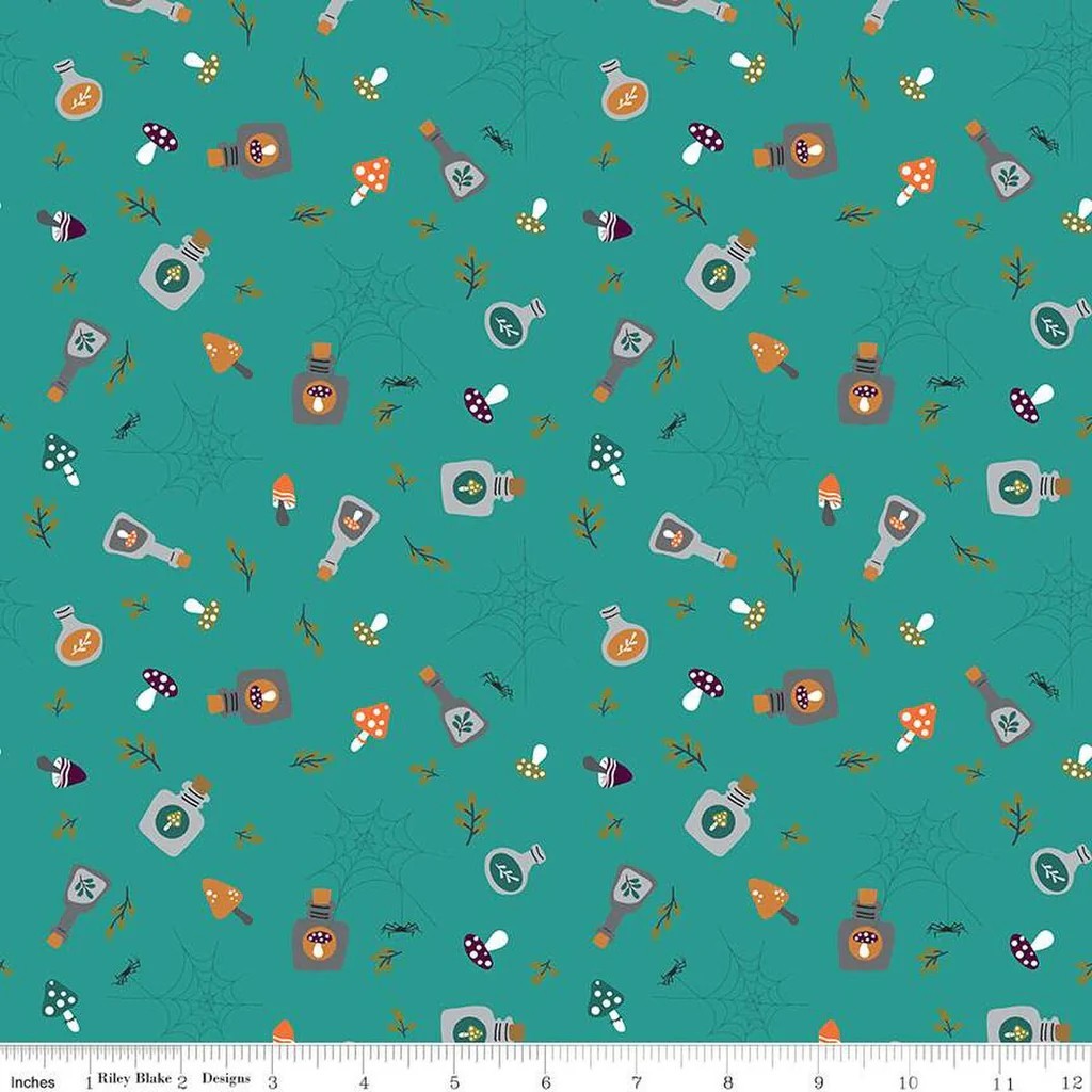 Little Witch Potions Light Teal Cotton Fabric (1 Yard) - Walmart.com