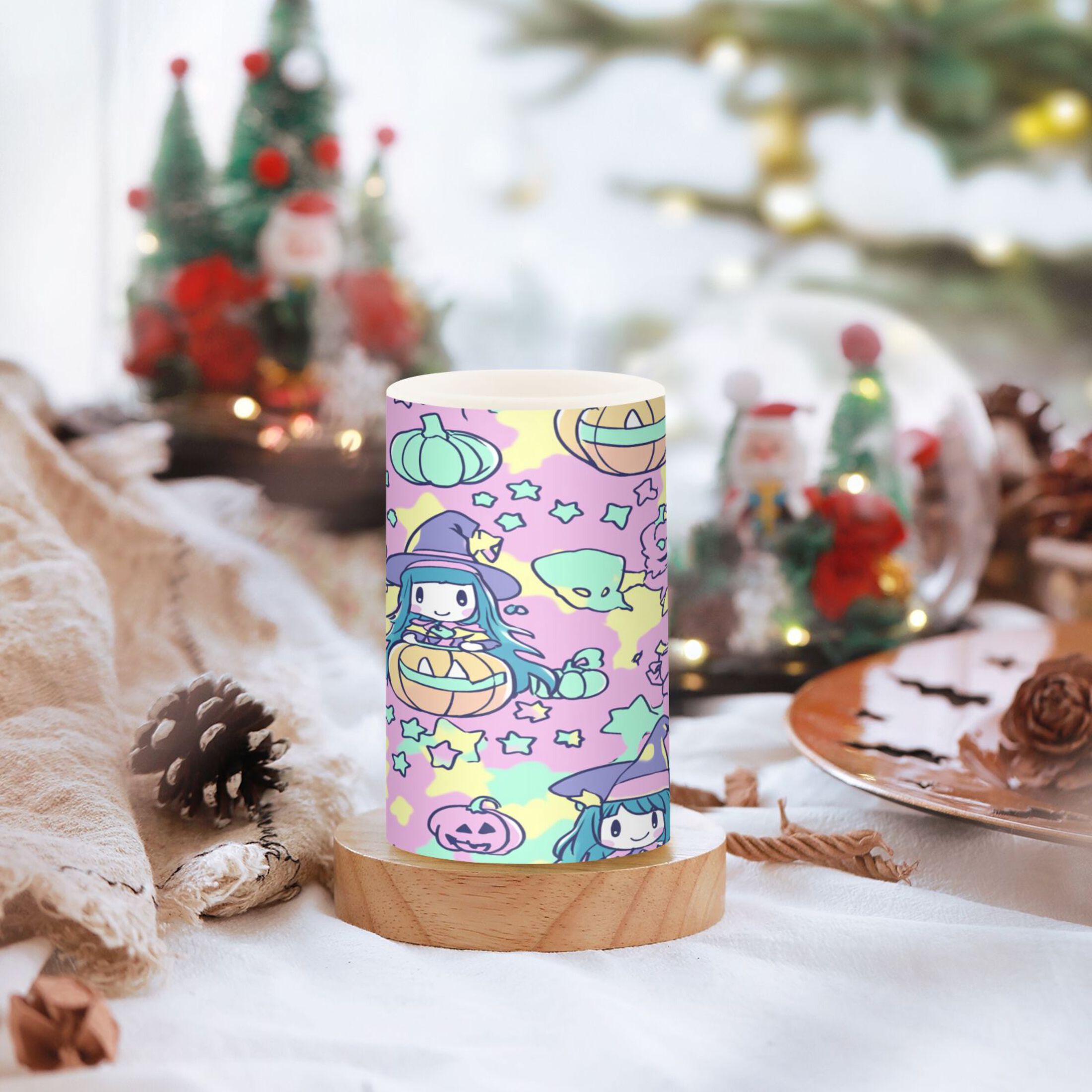 Little Witches Set of 2 Flameless LED Candles Remote and Timer Indoor ...